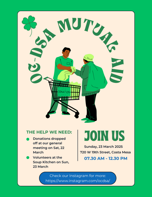 March Mutual Aid Opportunity - Orange County DSA